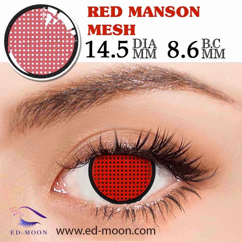 RED MANSON MESH lenses for cosplay & animation - MAKEUP Ed